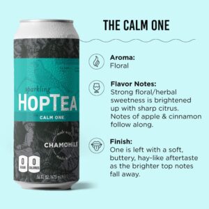 HOPLARK Sparkling HopTea - The Calm One (12pk - 16oz Cans)- Craft Brewed NA Beer Alternative - Gluten-Free, Non GMO, Zero Calories, Sugar-Free, Caffeine-Free, Unsweetened, Sparkling Tea + Water + Hop