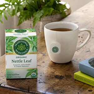 Traditional Medicinals Organic Nettle Leaf Herbal Tea, Supports Joint Health & Overall Wellness, (Pack of 2) - 32 Tea Bags Total