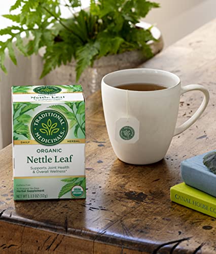 Traditional Medicinals Organic Nettle Leaf Herbal Tea, Supports Joint Health & Overall Wellness, (Pack of 2) - 32 Tea Bags Total