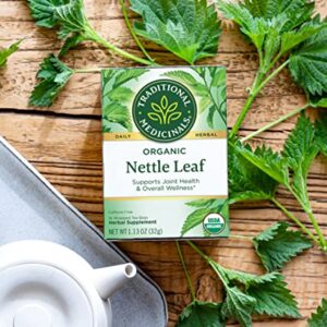 Traditional Medicinals Organic Nettle Leaf Herbal Tea, Supports Joint Health & Overall Wellness, (Pack of 2) - 32 Tea Bags Total