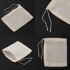 ICEYLI 30 Pcs 4 x 3 Inches Natural Unbleached Cotton Drawstring Bags Spice/Herbs/Tea Bags,Muslin Bags Sachet Bag for Home Supplies