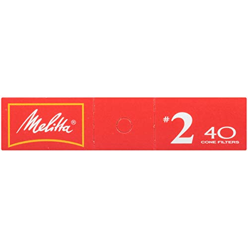 Melitta 2 Cone Coffee Filters, White, 40 Total Filters Count - Packaging May Vary