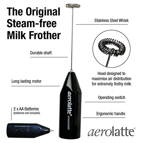 Aerolatte Essentials Steam-Free Milk Frother, Black