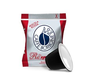 caffe borbone compatible nespresso 100 espresso pods red blend, not compatible with vertuo, creamy espresso with deliciously persistent flavor, roasted and freshly packaged in italy