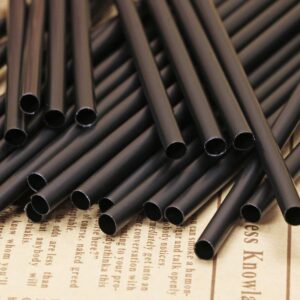 Tupalizy 100PCS Black Plastic Straws Drinking Coffee Stirrers for Wedding Coffee Sip Stir Sticks for Cocktail Tea Chocolate Hot Water Cold Drinks Cups Travel Mugs Crafts Home Bars, 5.12 inch