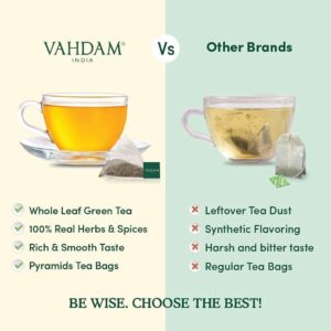 VAHDAM, Assorted Green Tea Sampler Gift Set (15 Flavors, 15 Count) Gluten Free, Non GMO | Tea Variety Pack - Long Leaf Pyramid Green Tea Bags Variety Pack | Gifts For Him/Her | Gifts for Women & Men