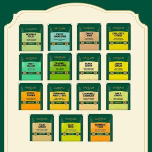 VAHDAM, Assorted Green Tea Sampler Gift Set (15 Flavors, 15 Count) Gluten Free, Non GMO | Tea Variety Pack - Long Leaf Pyramid Green Tea Bags Variety Pack | Gifts For Him/Her | Gifts for Women & Men