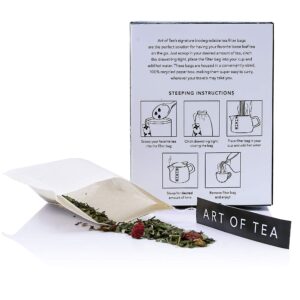 Art of Tea | Filter Bags 4" by 3.5"| Single Use | 100 Count | Works With Coffee or Tea