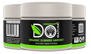 domatcha, organic summer harvest matcha powder, authentic japanese green tea, latte grade, 2.82 oz