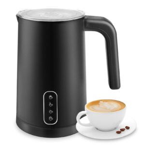 gaoco milk frother, 4 in 1 multifunction electric milk steamer soft foam maker with two whisks for frothing and heating milk & silent operation for coffee, latte, macchiato