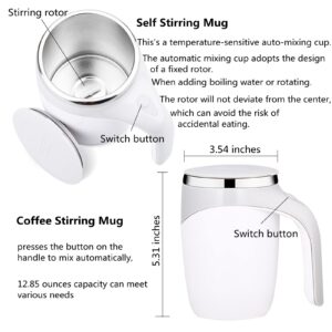 Automatic Magnetic Stirring Coffee Mug, Rotating Home Office Travel Mixing Cup，Funny Electric Stainless Steel Self Mixing Coffee Tumbler, Suitable for Coffee, Milk, Cocoa and Other Beverages……