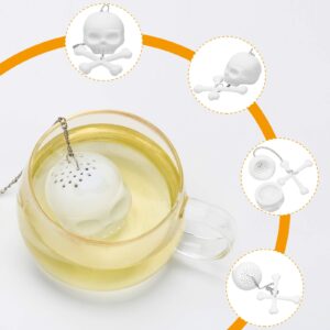 Leaf Tea Infuser, Silicone Tea Strainer, Coolrunner 2 Pcs Tea Bones Skull Tea Filter Diffuser for Loose Leaf Leaves, Mugs and Teapots