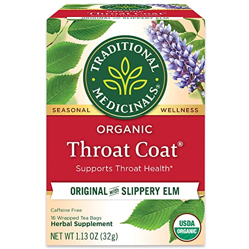 Traditional Medicinals Organic Throat Coat Herbal Tea, Supports Throat Health 16 Count (Pack of 1) Total 16 Count