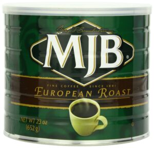 mjb coffee, european roast ground coffee, dark roast, 23 ounce