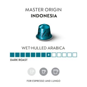 Nespresso Capsules OriginalLine, Indonesia Master Origin ,Dark Roast Coffee, 50 Count Coffee Pods, Brews 1.35oz (ORIGINAL LINE ONLY)