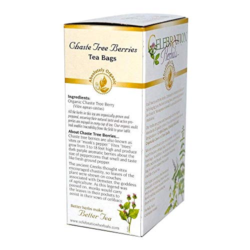 Celebration Herbals Organic Chaste Tree Berries Tea, 24 Bags