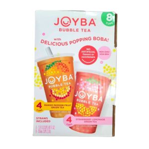 joyba bubble tea, green tea variety pack, 12 fluid ounce (pack of 8)