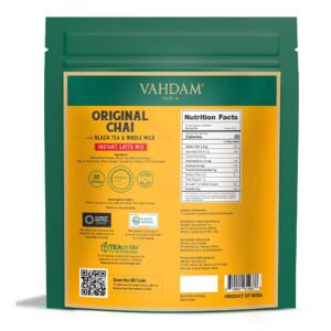 VAHDAM, Spiced Chai Tea Latte Instant Powdered Mix (240g/8.47oz) 30 Servings- Indian Masala Chai | Instant Chai Tea Powder With Whole Milk Powder