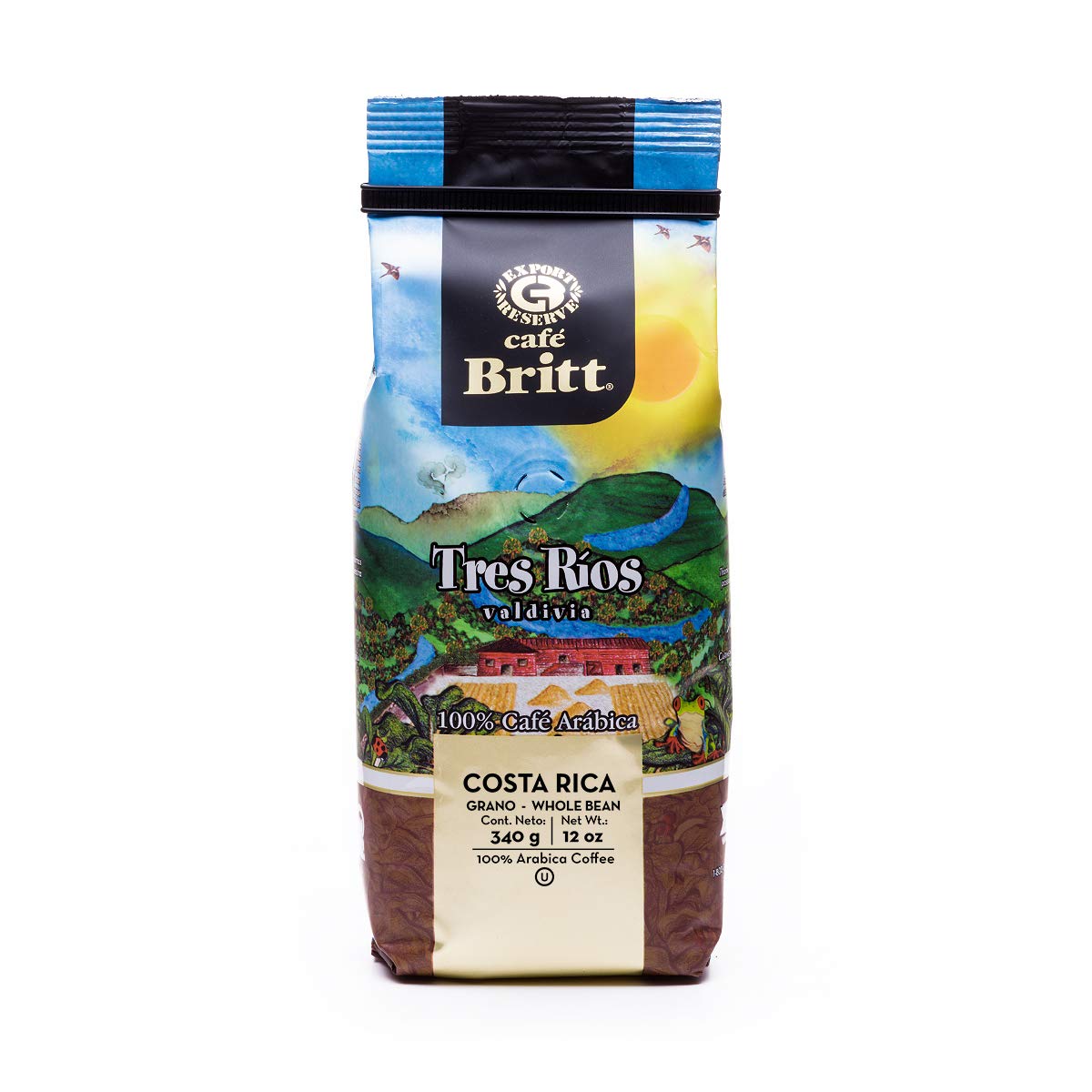 Café Britt® - Costa Rican Origins Coffee Bundle (12 oz.) (3-Pack) (Coffee From: Tarrazú, Tres Ríos & Poás) - Whole Bean, Arabica Coffee, Kosher, Gluten Free, Gourmet & Medium Light & Dark Roast