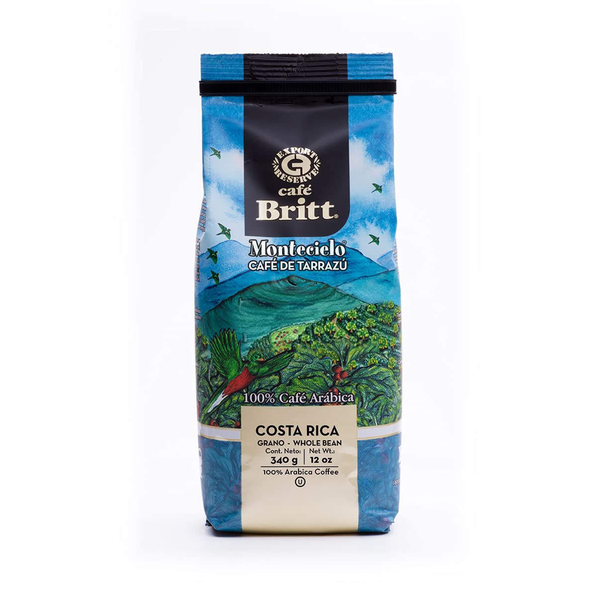 Café Britt® - Costa Rican Origins Coffee Bundle (12 oz.) (3-Pack) (Coffee From: Tarrazú, Tres Ríos & Poás) - Whole Bean, Arabica Coffee, Kosher, Gluten Free, Gourmet & Medium Light & Dark Roast