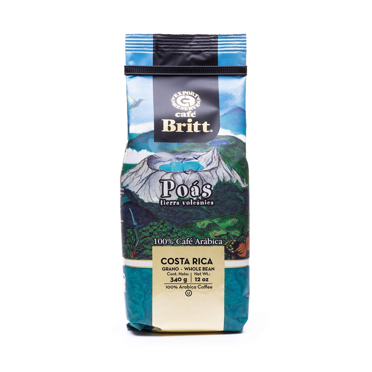 Café Britt® - Costa Rican Origins Coffee Bundle (12 oz.) (3-Pack) (Coffee From: Tarrazú, Tres Ríos & Poás) - Whole Bean, Arabica Coffee, Kosher, Gluten Free, Gourmet & Medium Light & Dark Roast