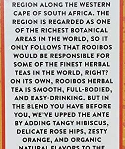 Trader Joes Organic Blood Orange Rooibos Herbal Tea Blend, Flavored with other Natural Flavors, Caffeine Free, 20 Tea Bags, 1.13 ounces (32 grams)