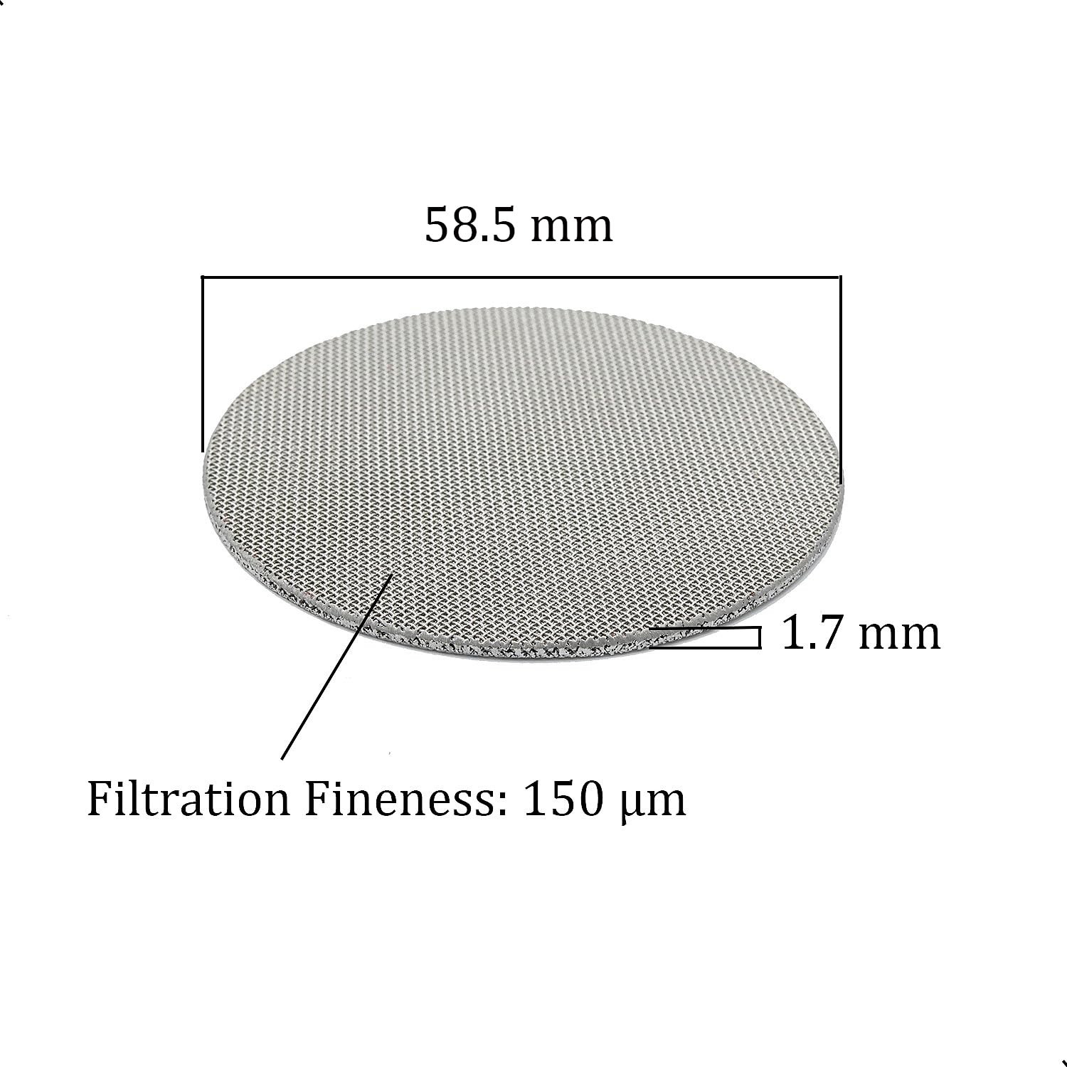 2 Pack 58.5mm Espresso Puck Screen, Reusable 1.7mm Thickness 150μm Coffee Filter Mesh Plate for Espresso Portafilter Filter Basket (58.5mm,150μm)