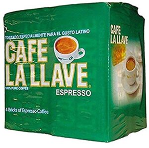 café la llave espresso, dark roast, fine grind, 4-10 ounce bricks