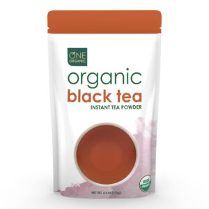 one organic instant tea powder (black) – 4.4 oz. – 125 servings – usda certified organic – 100% pure tea - instant hot or iced tea – unsweetened