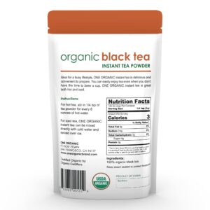 ONE ORGANIC Instant Tea Powder (Black) – 4.4 oz. – 125 Servings – USDA Certified Organic – 100% Pure Tea - Instant Hot or Iced Tea – Unsweetened