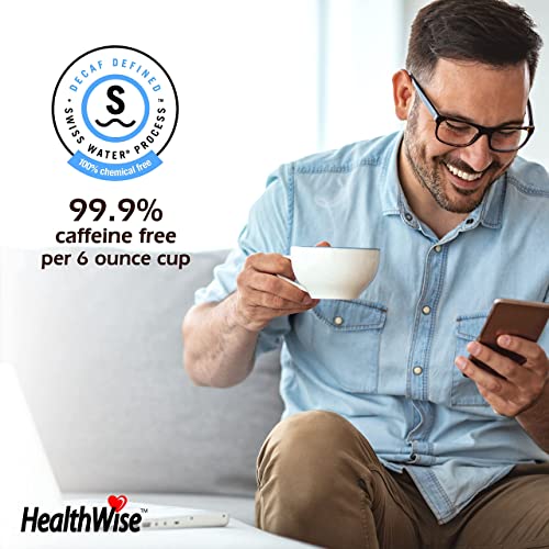 Healthwise Hazelnut Decaf Low Acid Coffee K-Cups - Swiss Water Process - Acid Reflux, Heartburn, Gastro Issues - Healthier Coffee For Sensitive Stomachs - Available In 4 Different Flavors - 12 Count