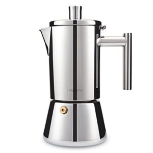 easyworkz diego stovetop espresso maker stainless steel italian coffee machine maker 6cup 10 oz moka pot induction espresso pot