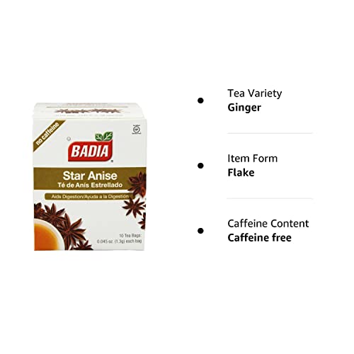 Badia - Star Anise Tea Caffeine Free - 10 Tea Bags