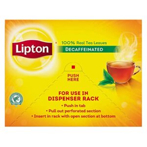 Lipton Decaffeinated Black Enveloped Tea Bags, 72 Count (Pack of 6)