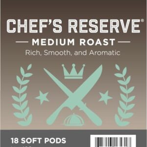 Wolfgang Puck Coffee, Chef's Reserve, Medium Roast, 9.5 Gram Soft Pods, 18 Count (Pack of 1)