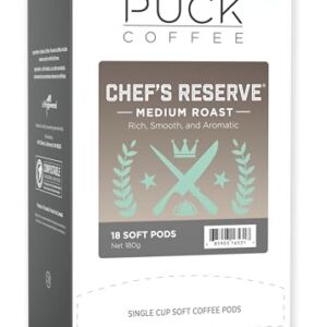 Wolfgang Puck Coffee, Chef's Reserve, Medium Roast, 9.5 Gram Soft Pods, 18 Count (Pack of 1)