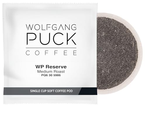 Wolfgang Puck Coffee, Chef's Reserve, Medium Roast, 9.5 Gram Soft Pods, 18 Count (Pack of 1)