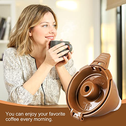 KEEPOW Reusable Single Serve Coffee Filter Coffee Brew Basket for Hamilton Beach FlexBrew Coffee Maker Models 49974 49975 49976 49979 49950 49966 49957 49954 49947 49940 Filter Part, 2 Pack, Brown