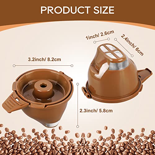 KEEPOW Reusable Single Serve Coffee Filter Coffee Brew Basket for Hamilton Beach FlexBrew Coffee Maker Models 49974 49975 49976 49979 49950 49966 49957 49954 49947 49940 Filter Part, 2 Pack, Brown