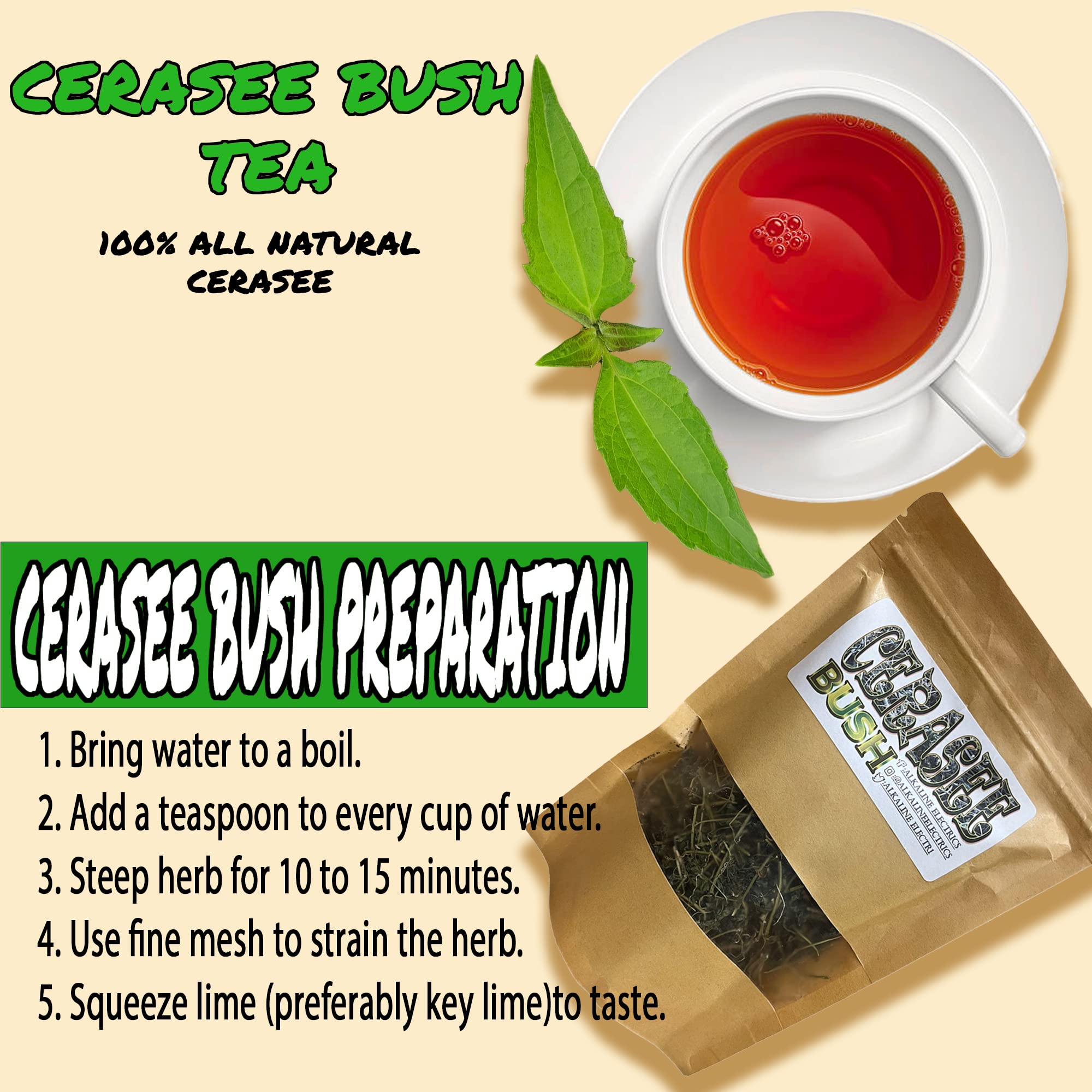 Cerasee | Bitter melon | Bush Tea | Wildcrafted from Jamaica | Responsible Harvested | Resealable Packaging Ensures Freshness | Momordica Charanta | 100% Natural | 1oz