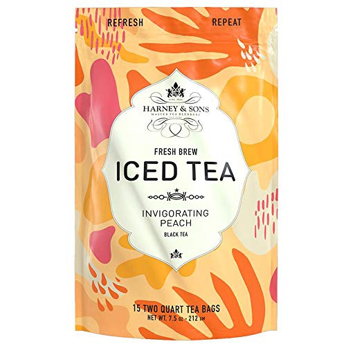 Harney & Sons Iced Tea Bag of Large Teabags, Peach, 15 Count