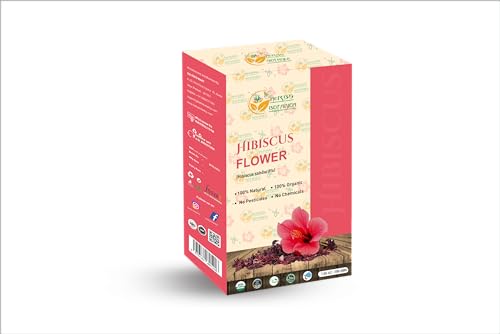 Herbs Botanica Hibiscus Flower Dried Organic For Tea, Hair Growth, Flor De Jamaica Organica Whole Full Flower Petals Cake Decoration & Cocktails 7.05 Oz / 200 Gms