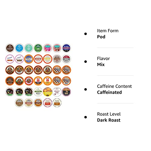 Perfect Samplers Coffee, Tea, Cider,Cappuccino For Keurig K Cups Brewers, Mix 40 Count