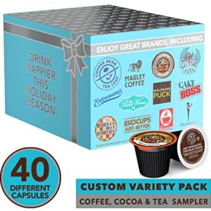 Perfect Samplers Coffee, Tea, Cider,Cappuccino For Keurig K Cups Brewers, Mix 40 Count