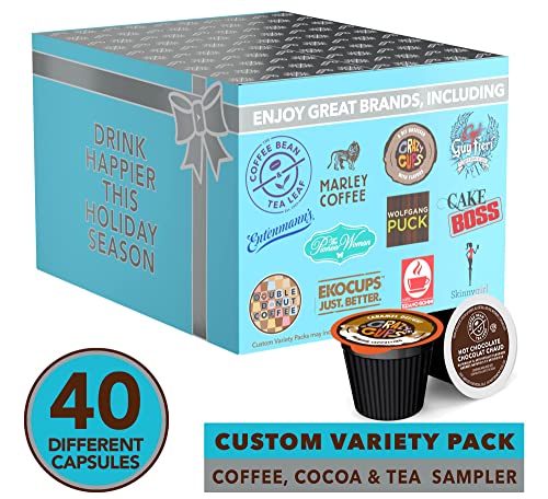 Perfect Samplers Coffee, Tea, Cider,Cappuccino For Keurig K Cups Brewers, Mix 40 Count