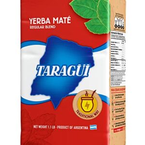 Taragüi Yerba Mate with Stems, 500 gr - 1.1 lbs (Red Pack)