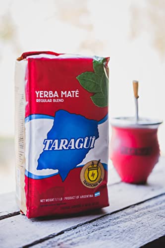 Taragüi Yerba Mate with Stems, 500 gr - 1.1 lbs (Red Pack)