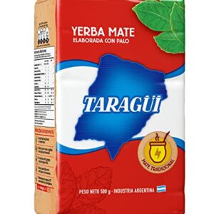 Taragüi Yerba Mate with Stems, 500 gr - 1.1 lbs (Red Pack)