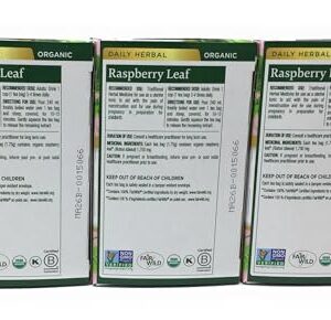 Traditional Medicinals Organic Raspberry Leaf Herbal Tea Caffeine Free, 16 ct. (Pack Of 3)