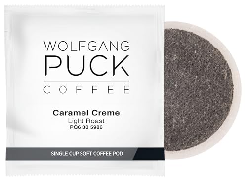 Wolfgang PuckCoffee, Caramel Cream, 9.5 Gram Soft Pods, 18 Count (Pack of 1)